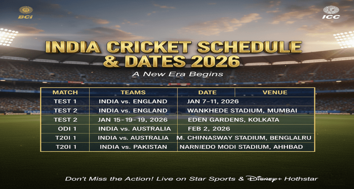 🏏 India Cricket Schedule & Dates 2026 – Complete Guide for T20NPL Aspirants